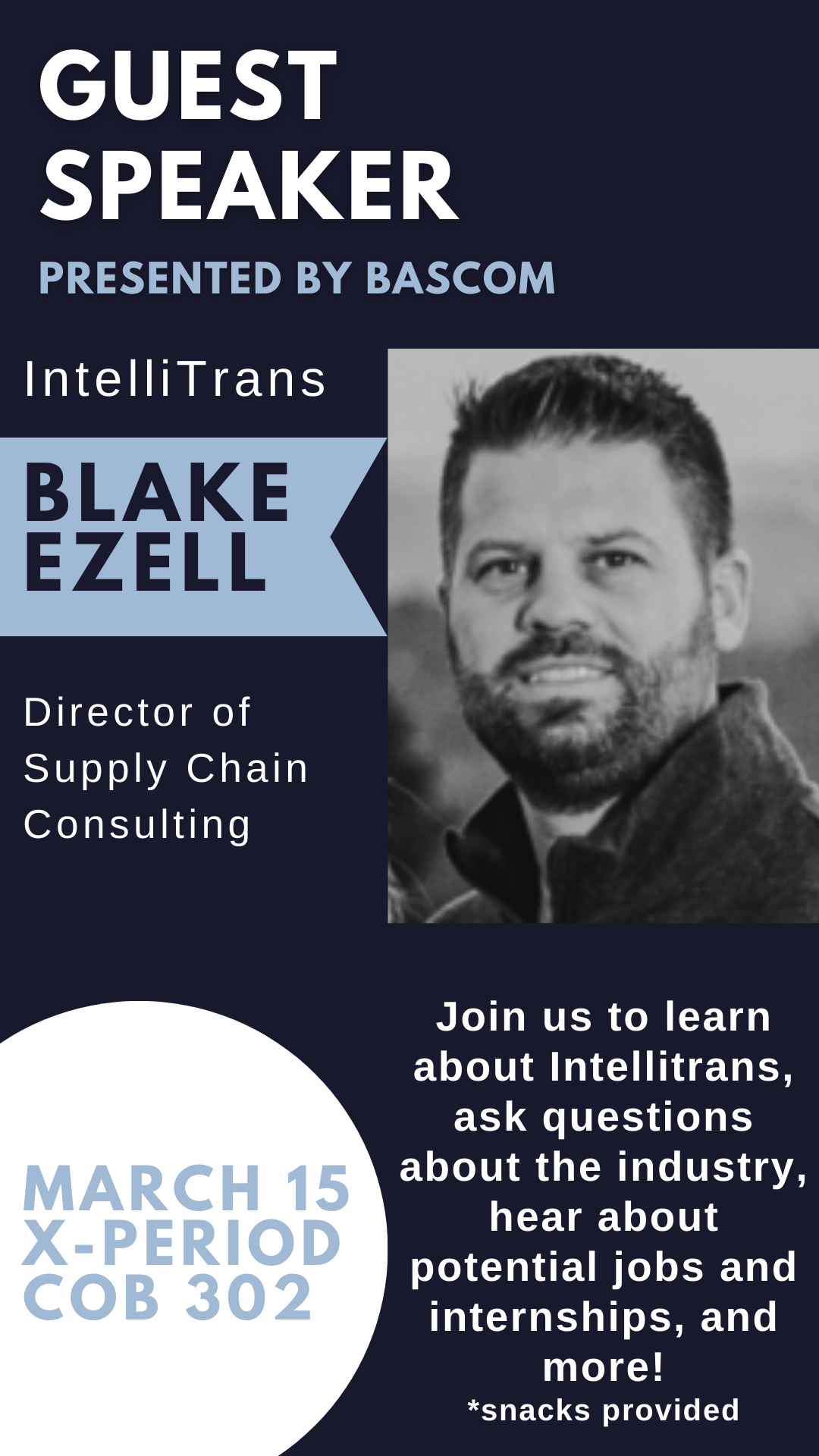 BASCOM Guest Speaker – March 15 — College of Business