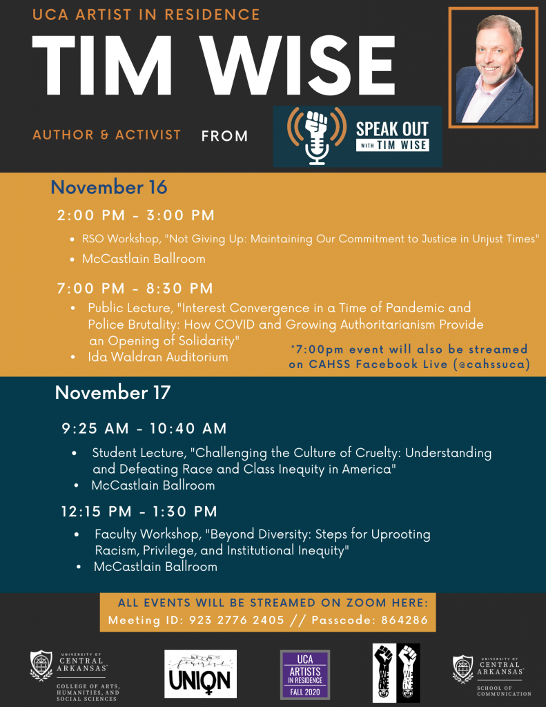 Tim Wise visits UCA as Artist In Residence Nov. 16-17 — School of ...