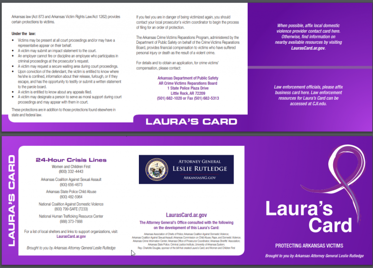 Victims’ Rights / Laura’s Card