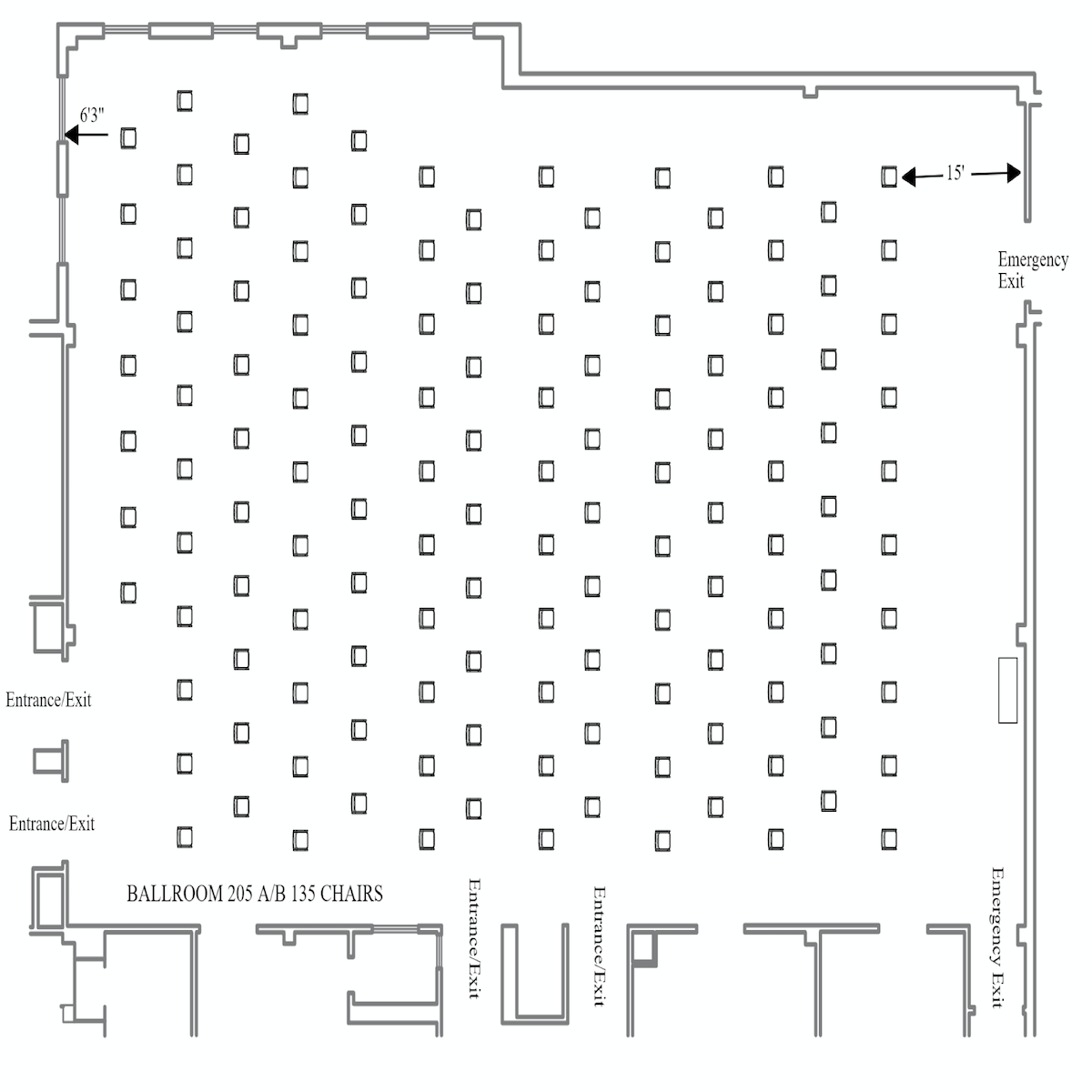 COVID-19 Meeting Room Setup Diagrams w/ Six-Foot Distancing Requirement