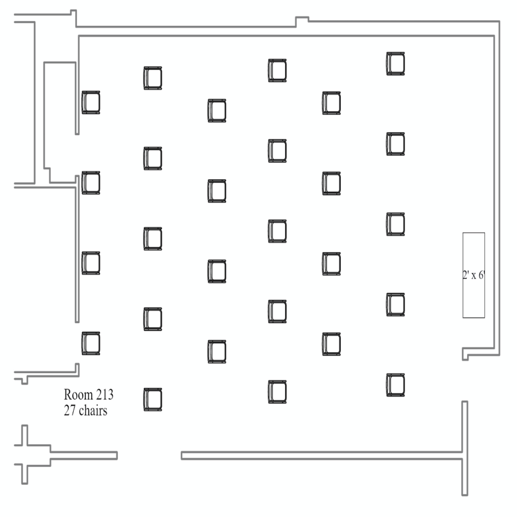 COVID-19 Meeting Room Setup Diagrams w/ Six-Foot Distancing Requirement
