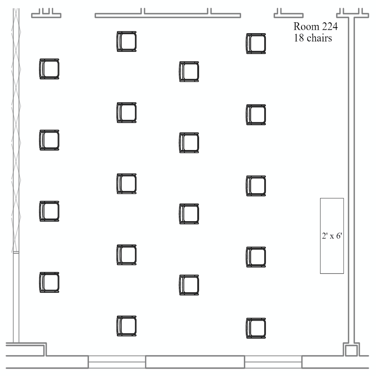 COVID-19 Meeting Room Setup Diagrams w/ Six-Foot Distancing Requirement